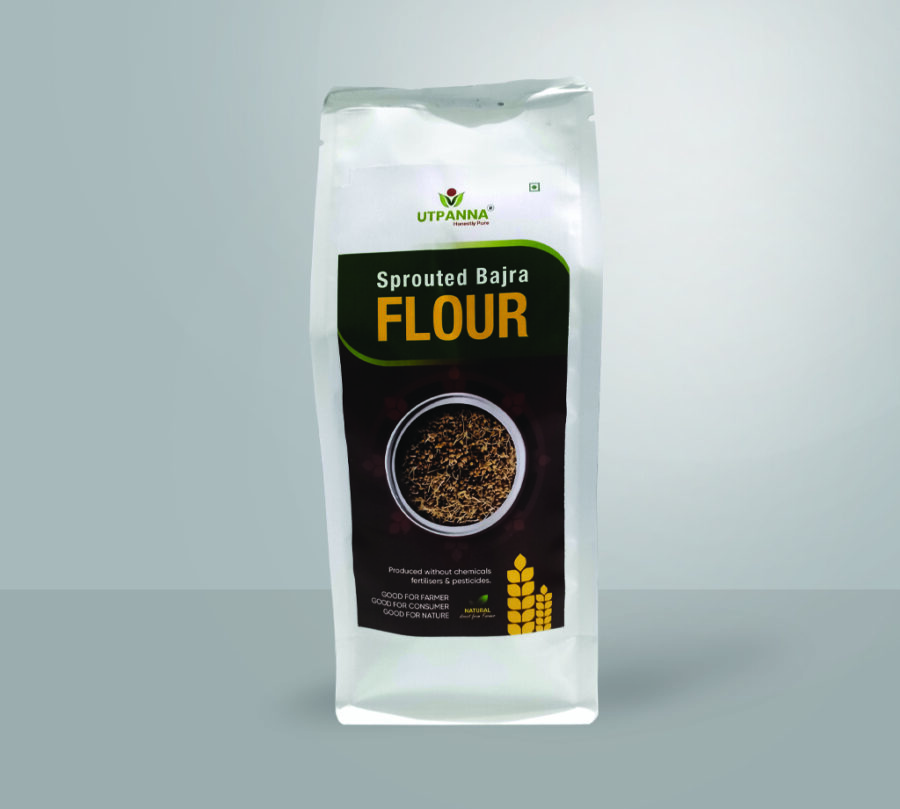 Sprouted Bajra Flour 500 GM | Pearl Millet Atta | Stone Chakki Ground ...